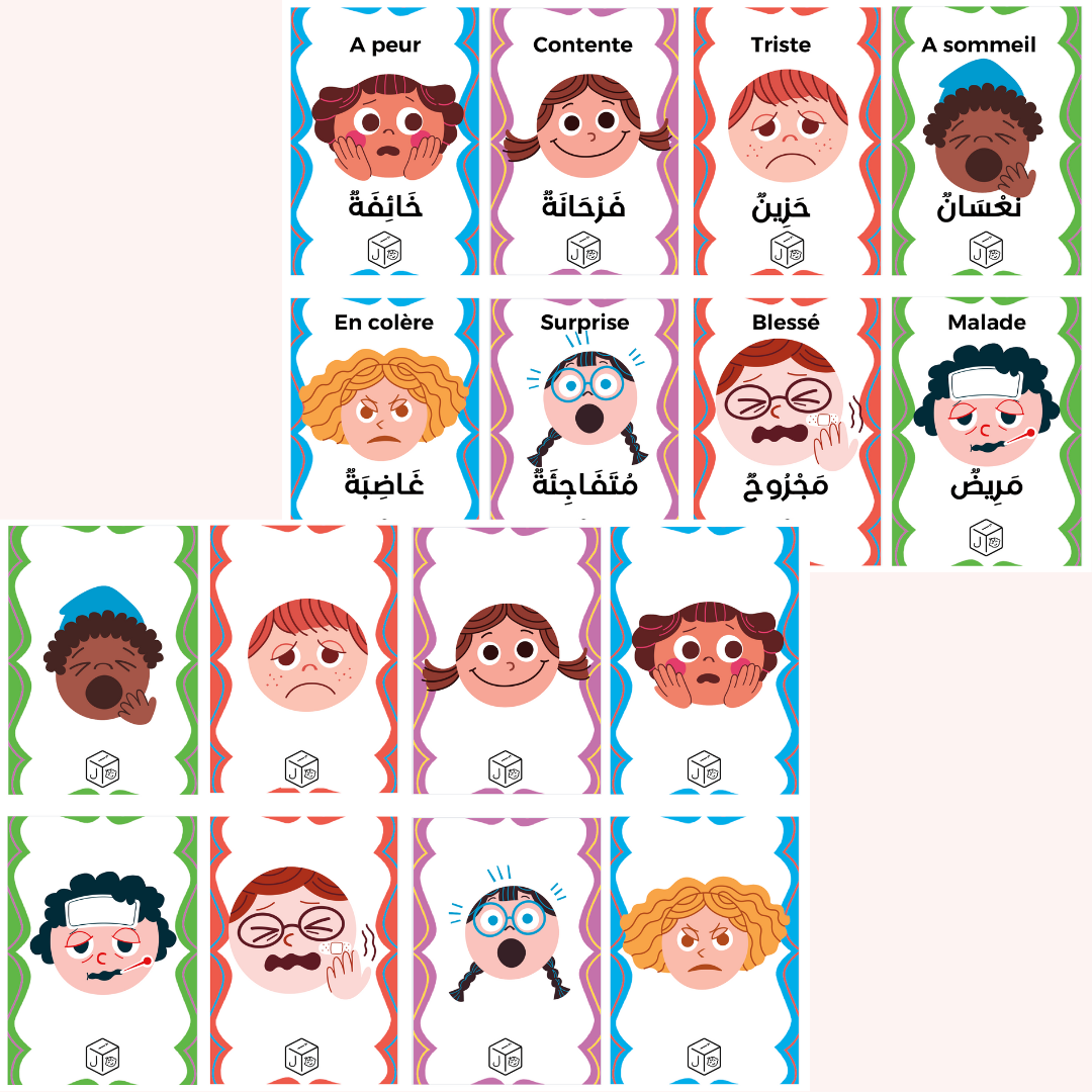 PDF-Cartes émotions arabes - بطاقات المشاعر - L’arabe pour les enfants